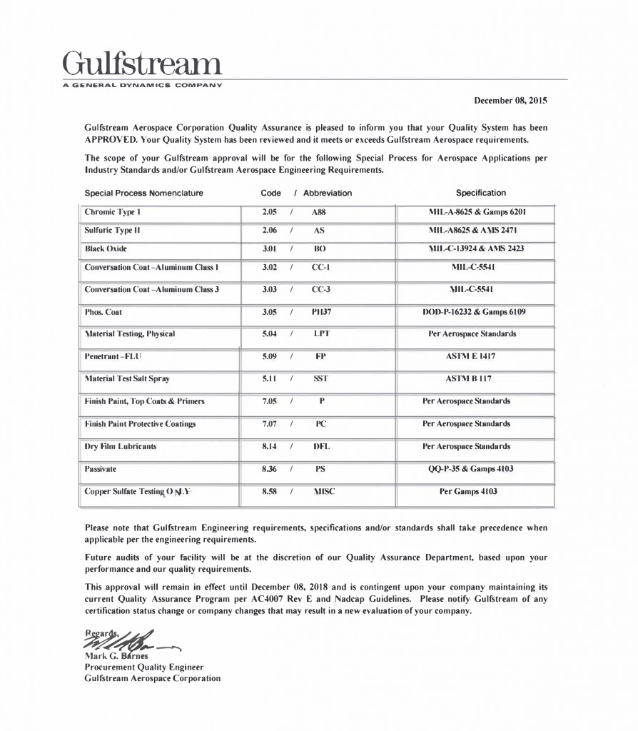 Gulfstream Certifies Wolkerstorfer Company for Additional Special ...