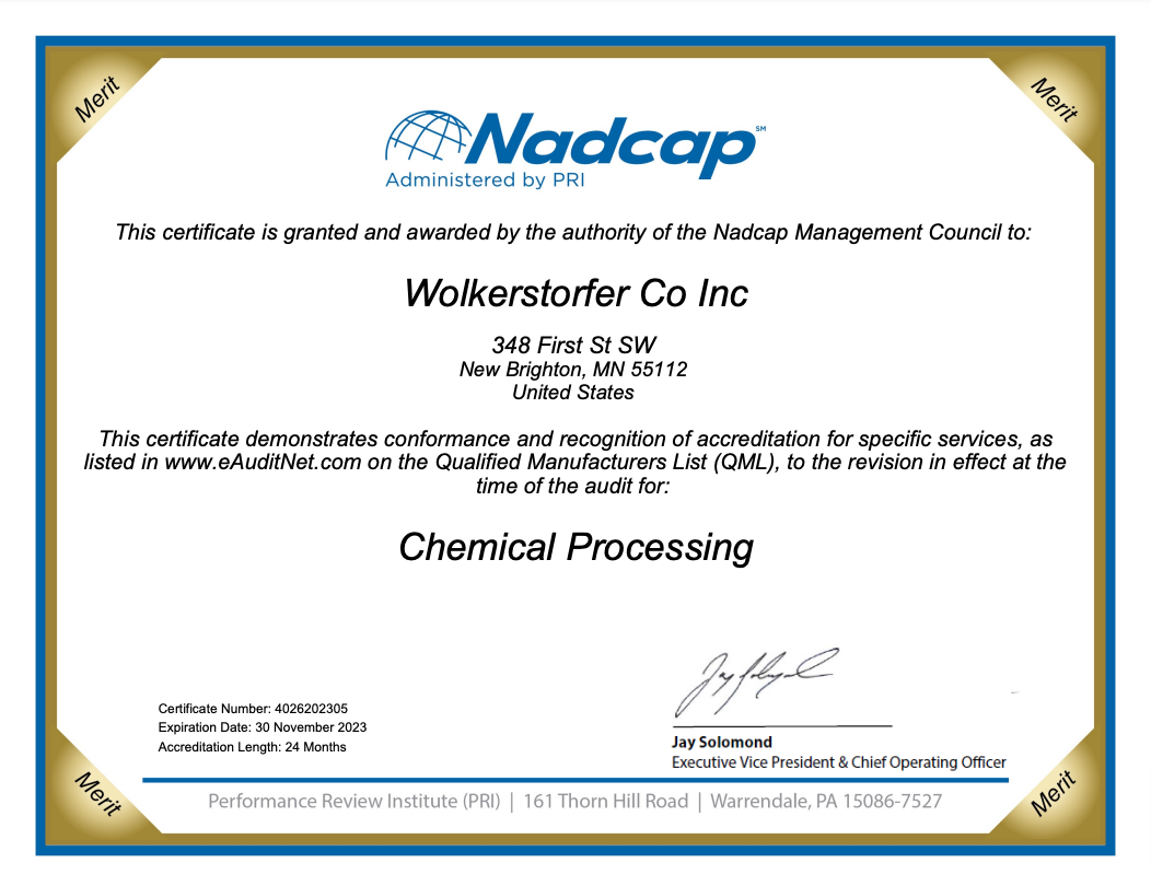 Nadcap Accredited | ITAR Registered | Wolkerstorfer